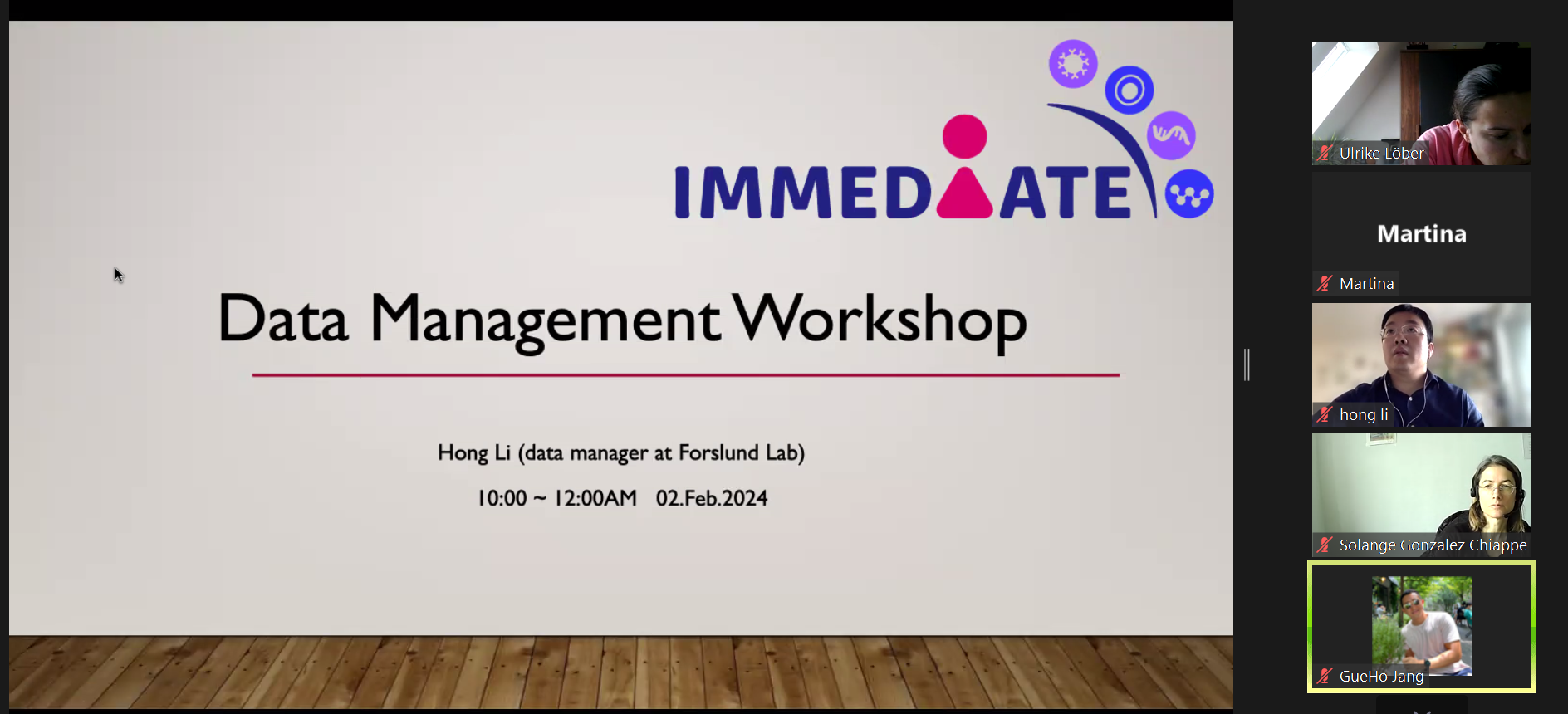 Data Management Workshop | IMMEDIATE
